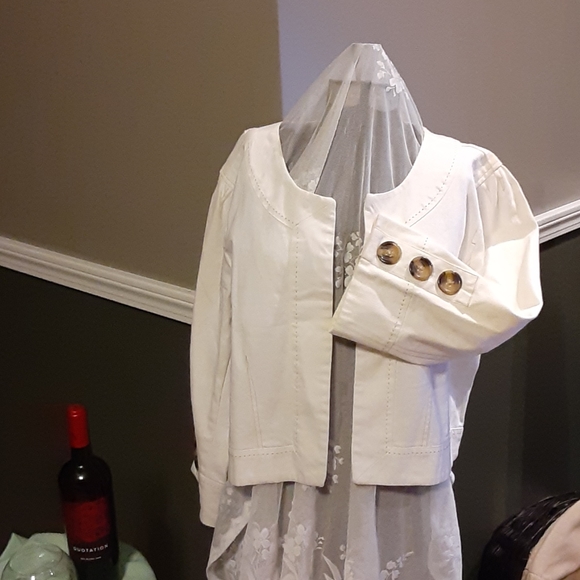 motto | Jackets & Coats | X Motto White Jean Jacket | Poshmark